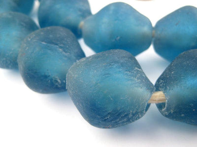 Light Blue Recycled Glass Beads (25mm) — The Bead Chest