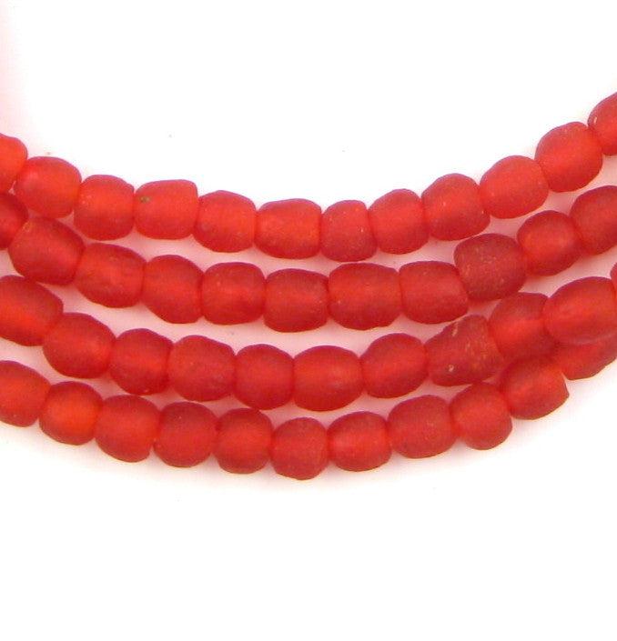 Red Recycled Glass Beads (7mm) — The Bead Chest