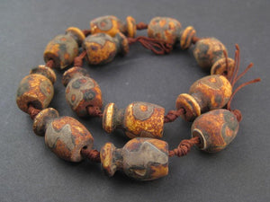 Amphora-shaped Tibetan Agate Beads (25x14mm) — The Bead Chest