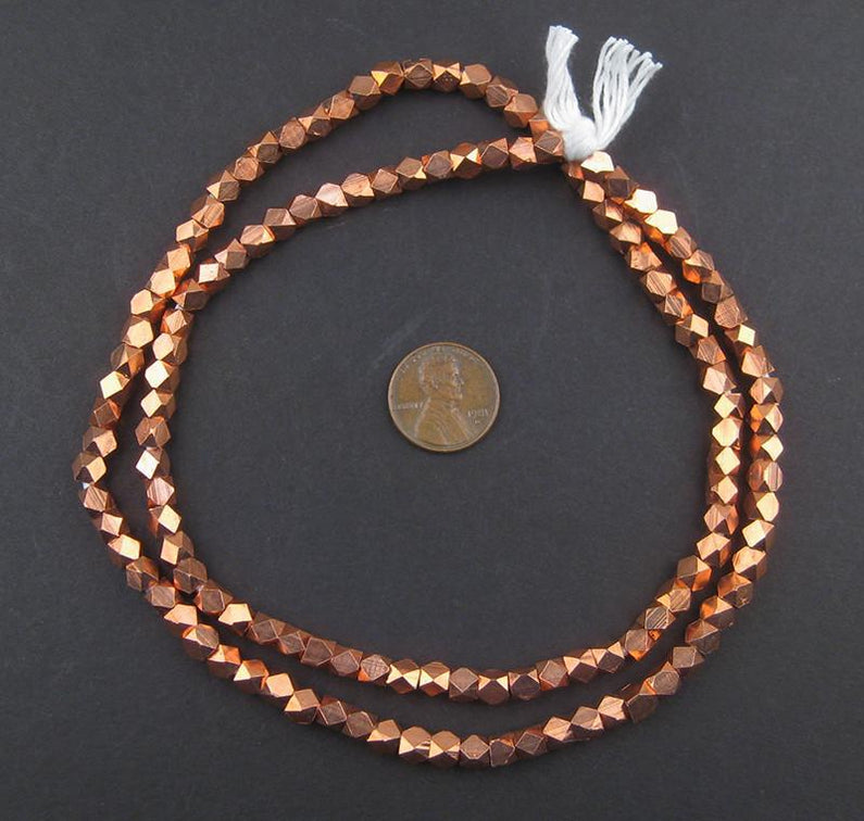 Diamond Cut Faceted Copper Beads — The Bead Chest