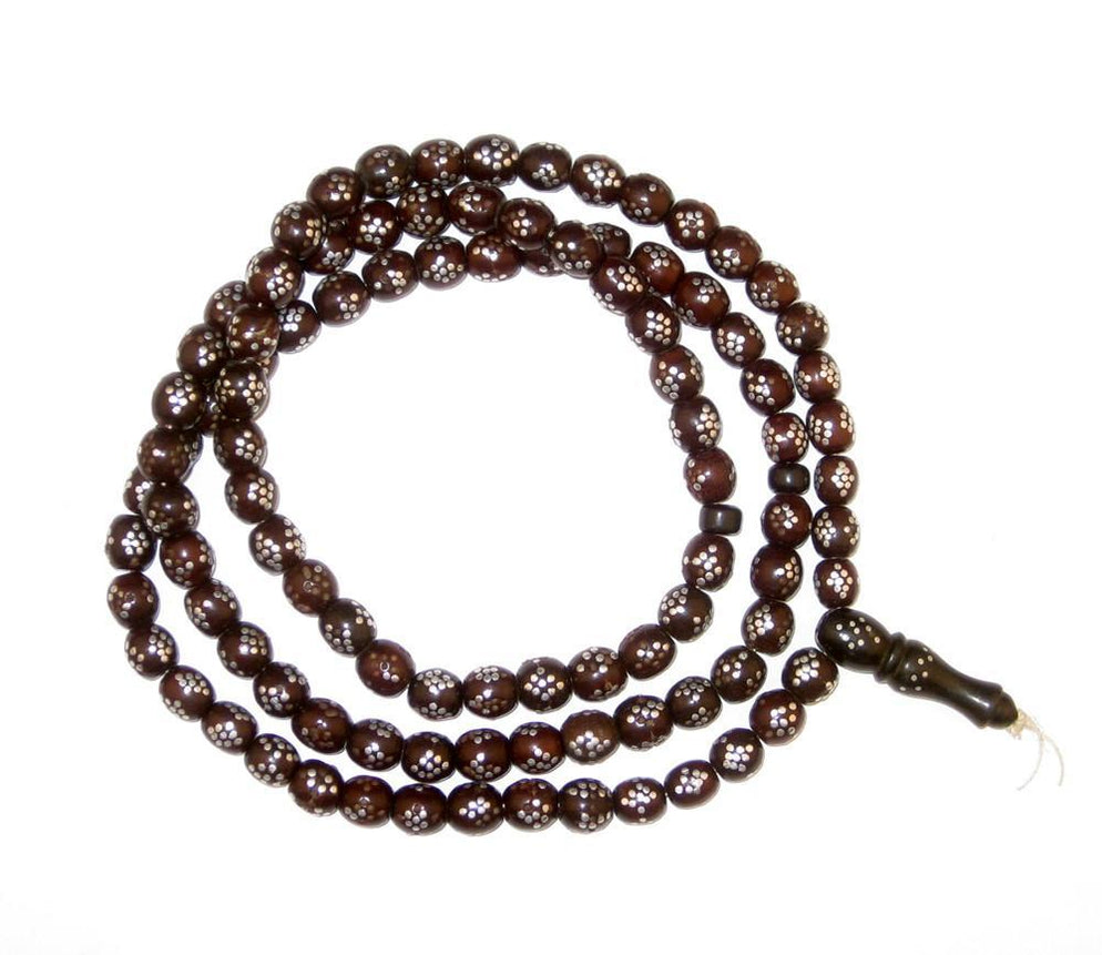 Black Coral Inlaid Beads from Africa — The Bead Chest