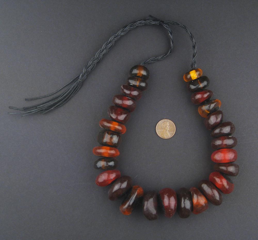 Moroccan Translucent Cherry Amber Resin Beads (Graduated) — The Bead Chest