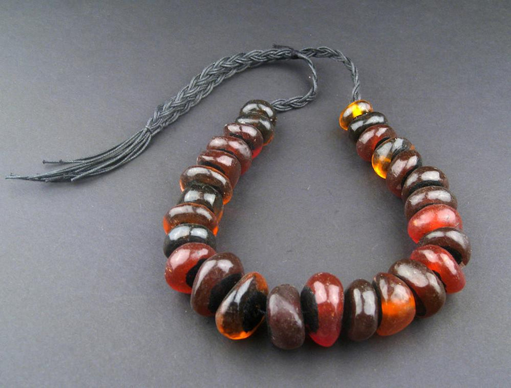 Moroccan Translucent Cherry Amber Resin Beads (Graduated) — The Bead Chest