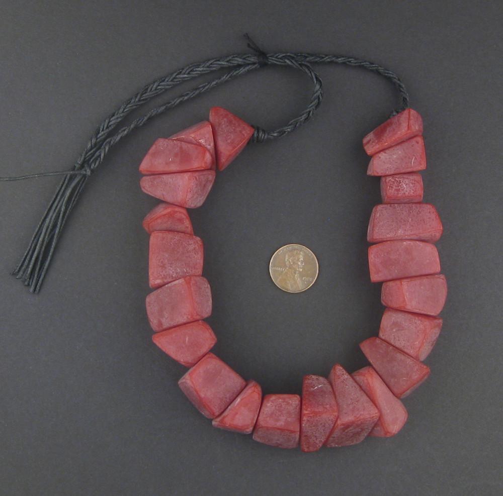 Royal Red Moroccan Resin Chunk Beads — The Bead Chest