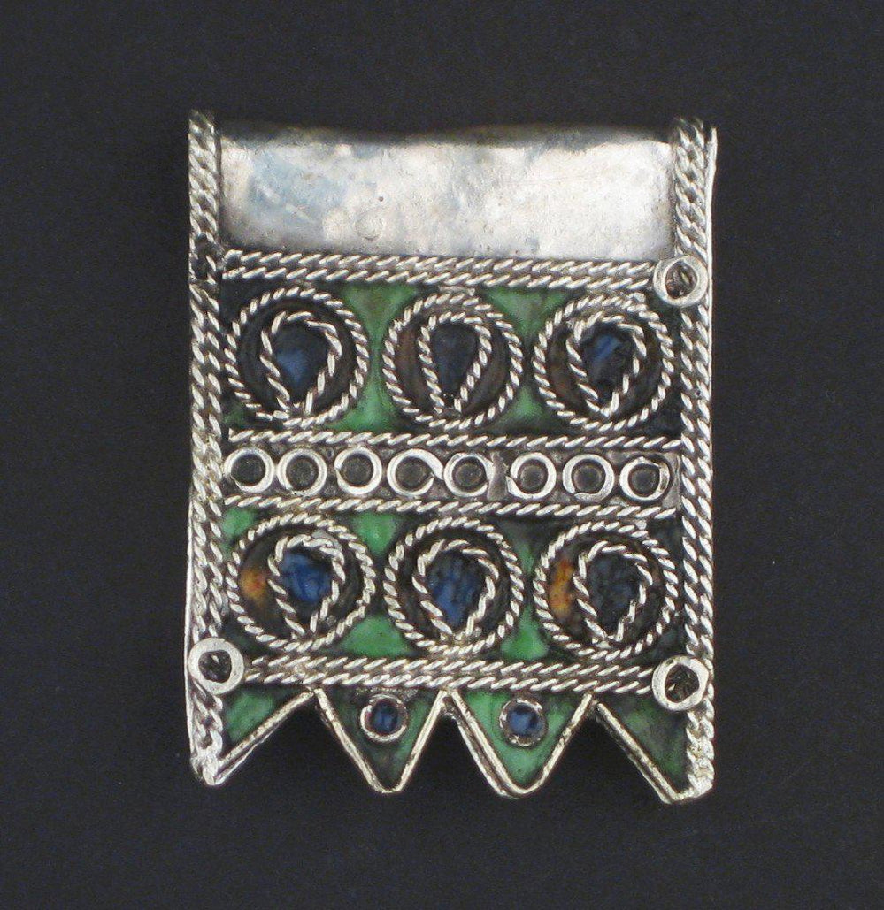 Traditional Enameled Berber Pendant — The Bead Chest
