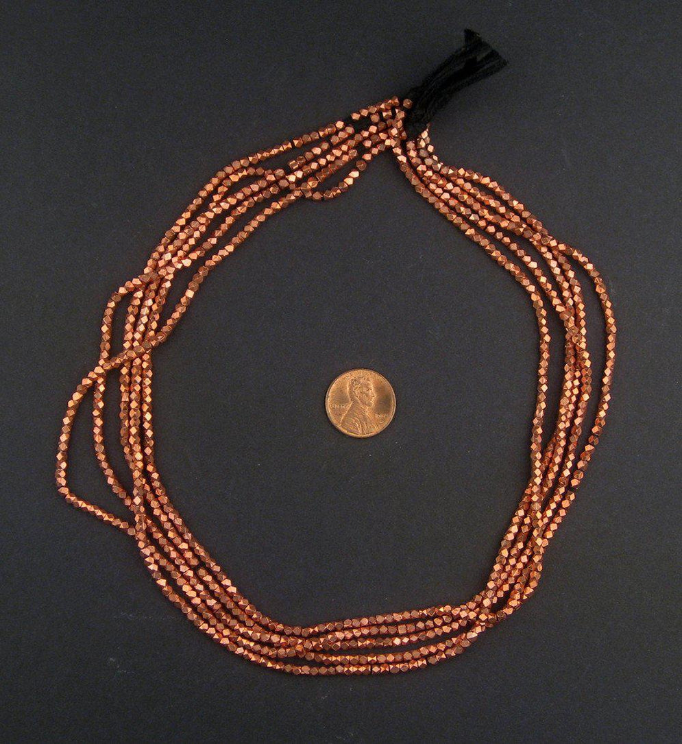 Tiny Diamond Cut Faceted Copper Beads (2mm) — The Bead Chest