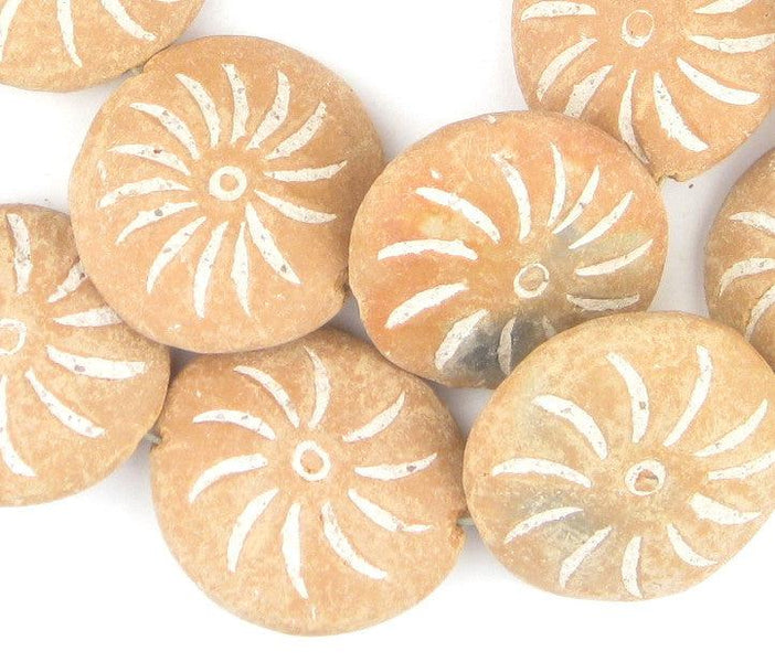 Natural Terracotta Mali Clay Medallions (17x45mm) — The Bead Chest
