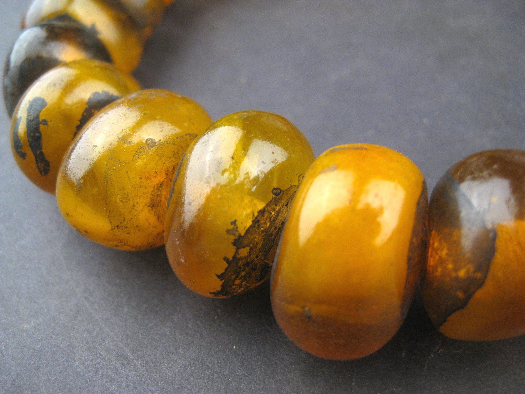 Moroccan Translucent Honey Amber Resin Beads (Petite) — The Bead Chest