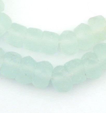 Aqua Clear Faceted Recycled Java Glass Beads — The Bead Chest