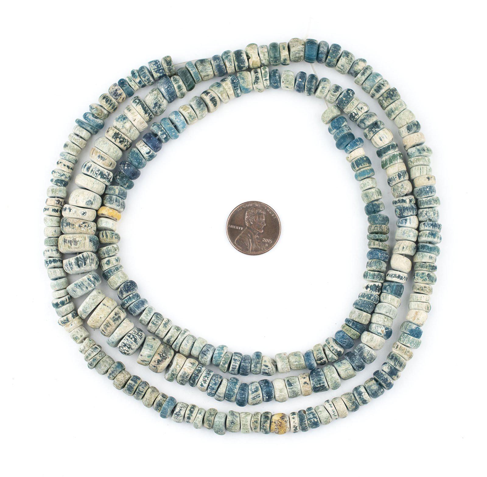 Ancient Djenne Nila Blue Glass Beads (Long Strand) — The Bead Chest