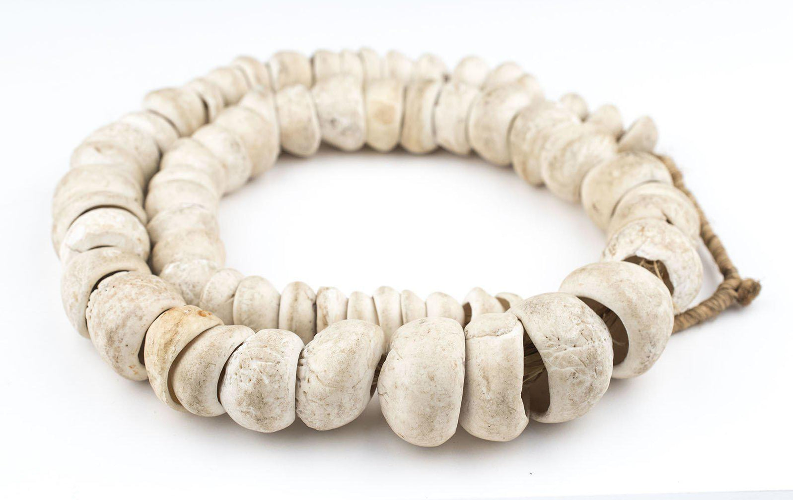 Jumbo Natural West African Shell Beads (White) — The Bead Chest
