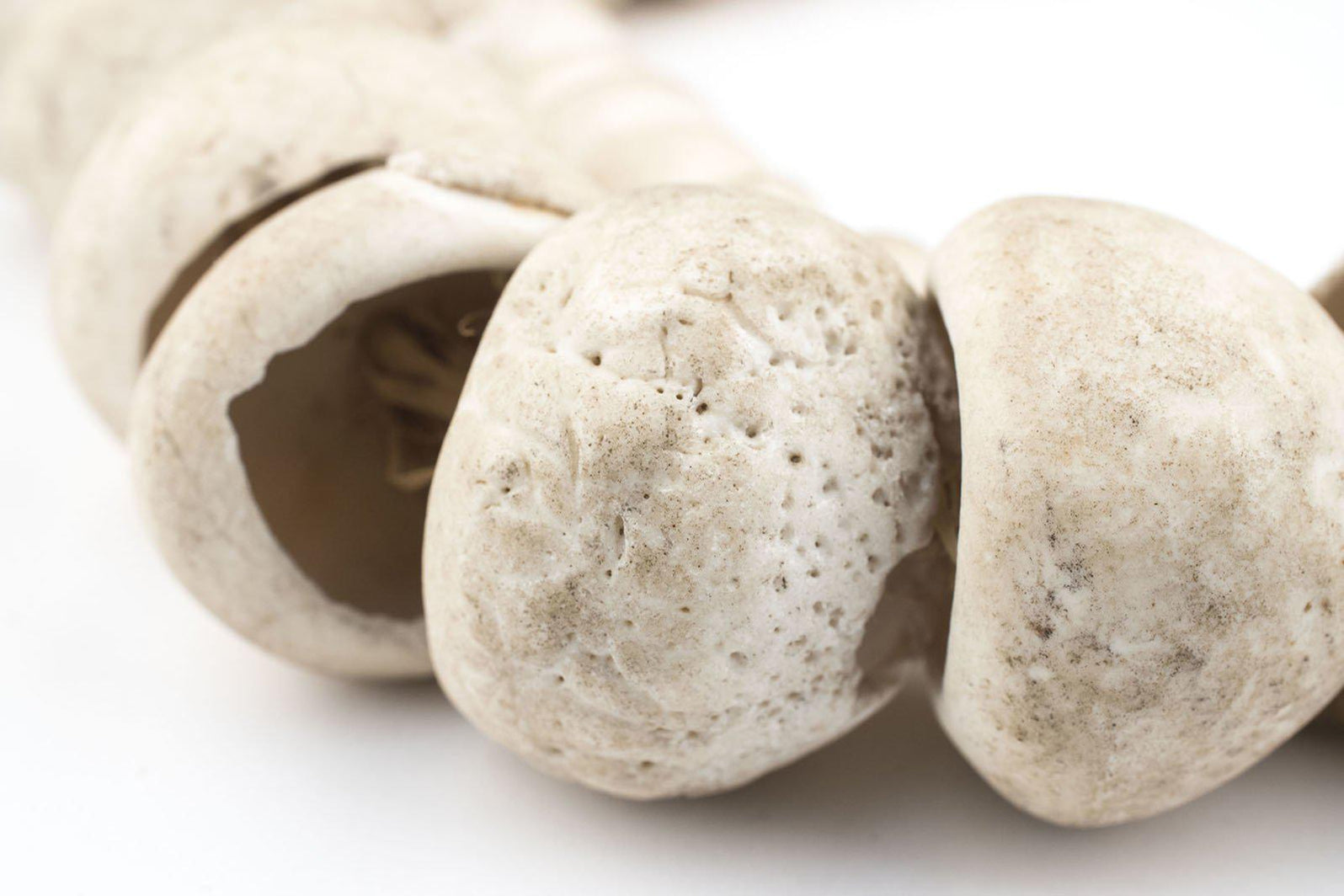 Jumbo Natural West African Shell Beads (White) — The Bead Chest