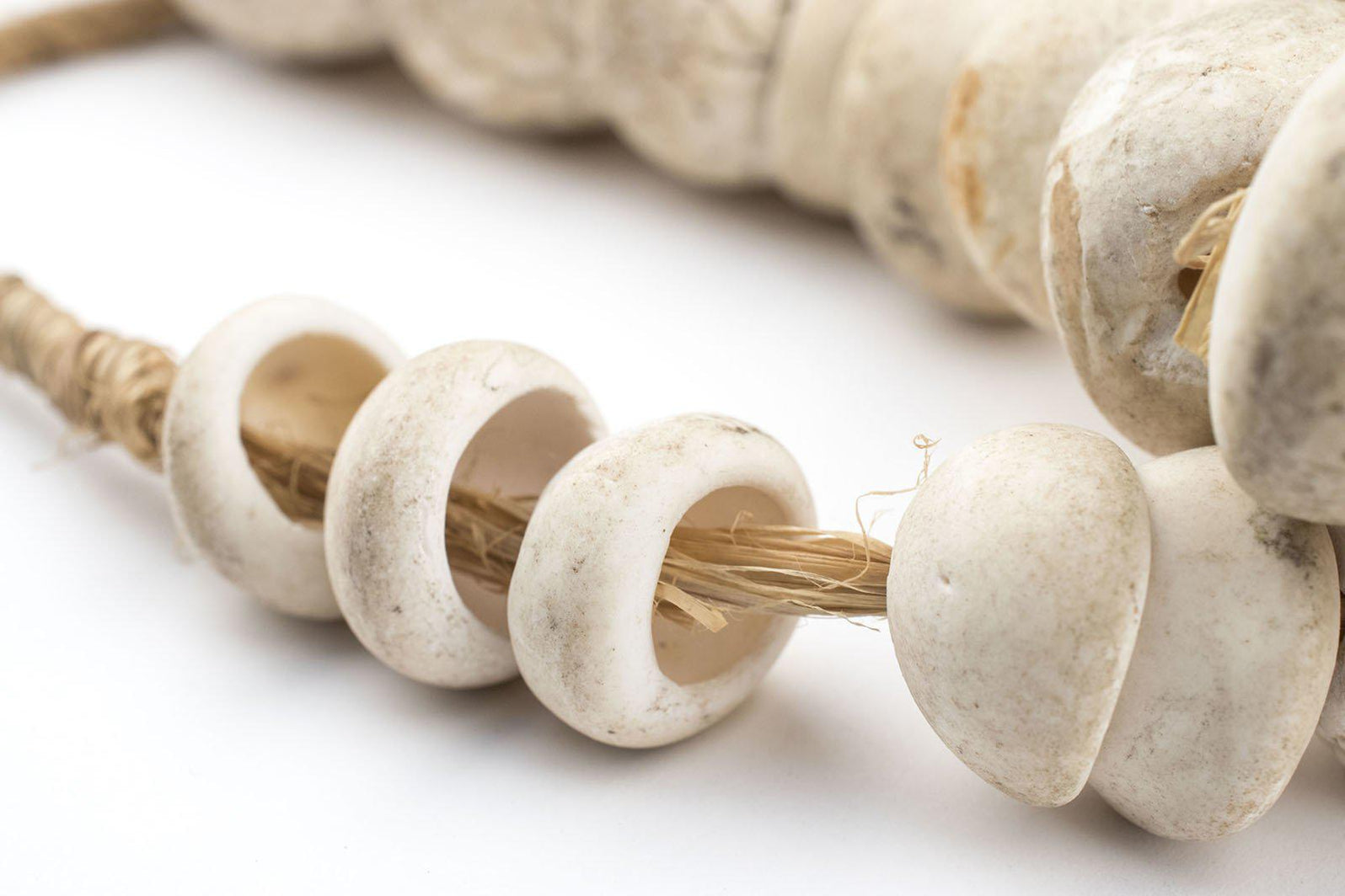 Jumbo Natural West African Shell Beads (White) — The Bead Chest