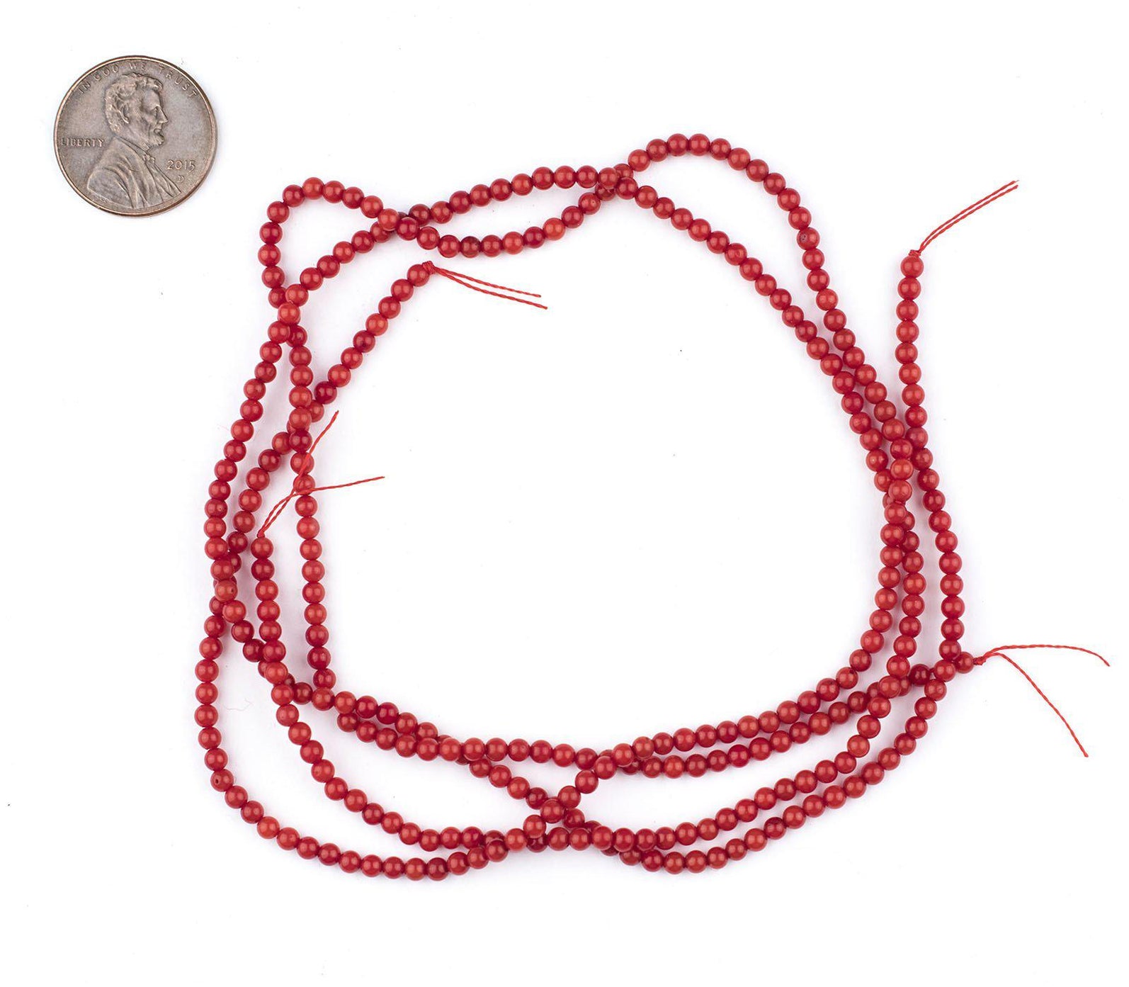 Crimson Red Bamboo Coral Seed Beads (3mm) — The Bead Chest