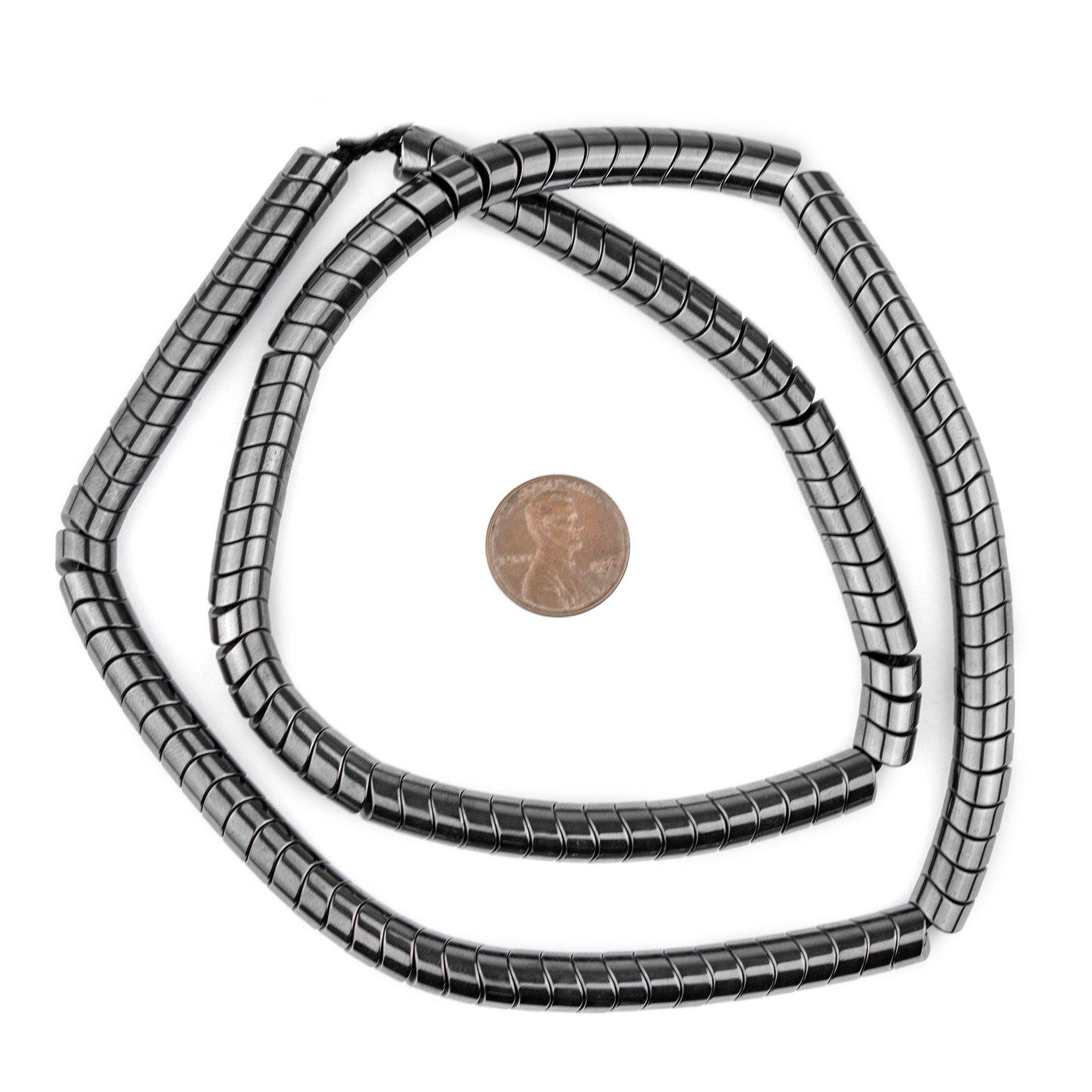 Charcoal Interlocking Hematite Snake Beads (8mm) — The Bead Chest