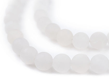 Matte Round White Jade Beads (10mm) — The Bead Chest