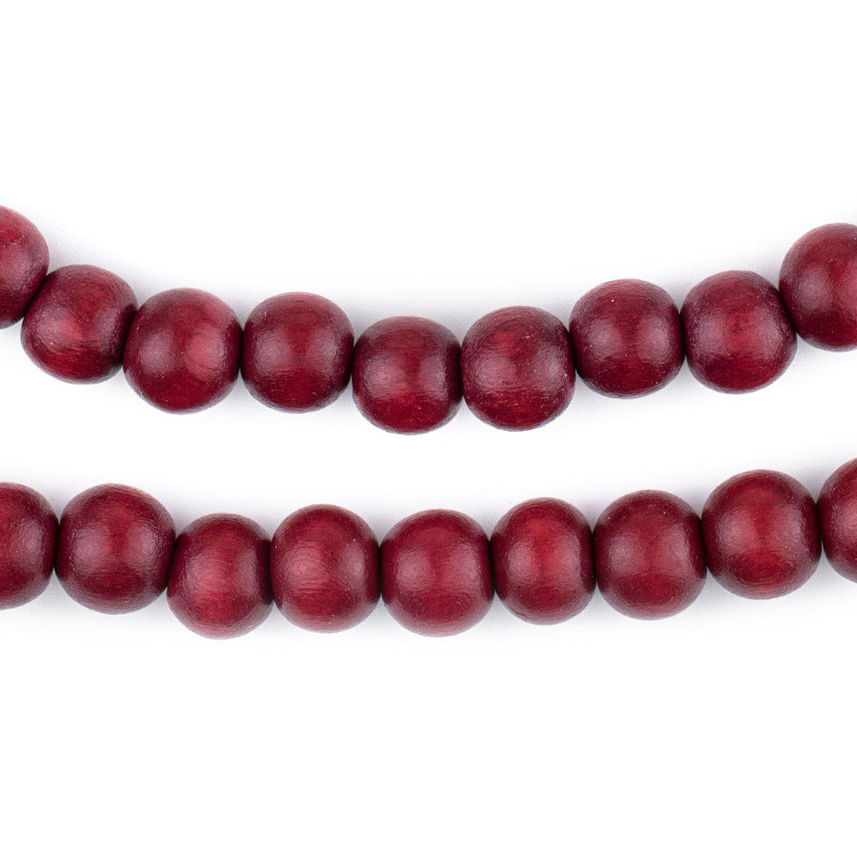 Red Round Natural Wood Beads (8mm) — The Bead Chest