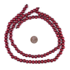 Red Round Natural Wood Beads (8mm) — The Bead Chest