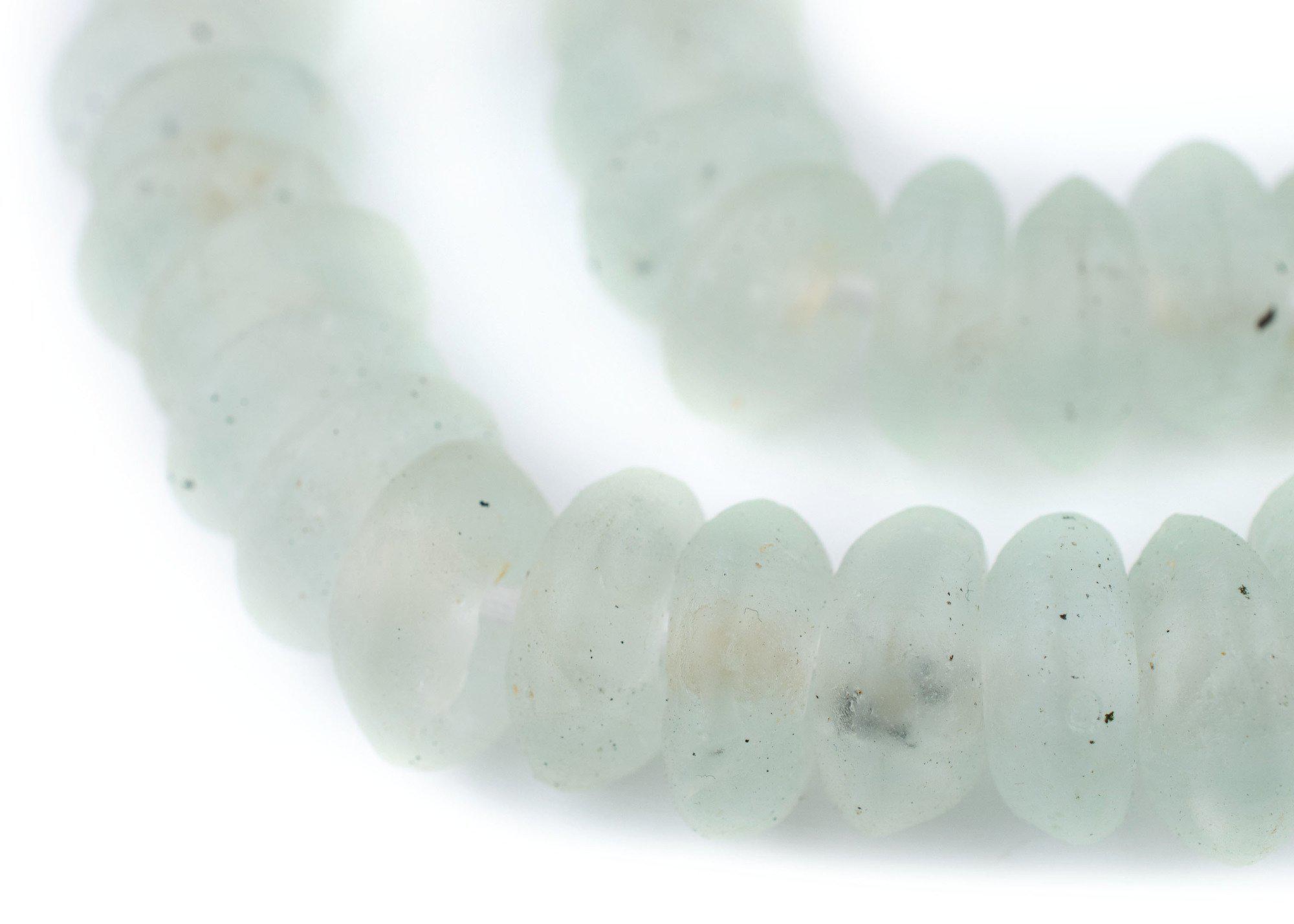 Jumbo Clear Aqua Rondelle Recycled Glass Beads (20mm) — The Bead Chest