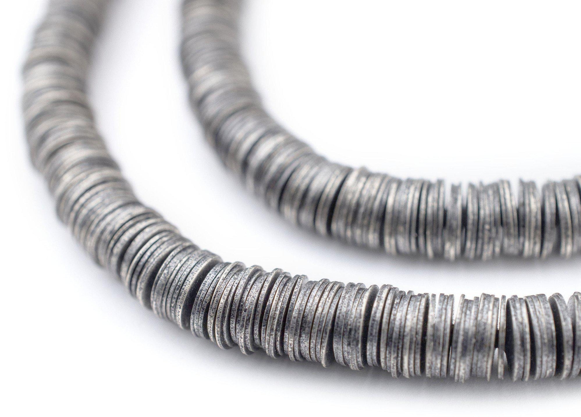 Antique Silver Interlocking Crisp Beads (6mm, 16 Inch Strand) — The ...