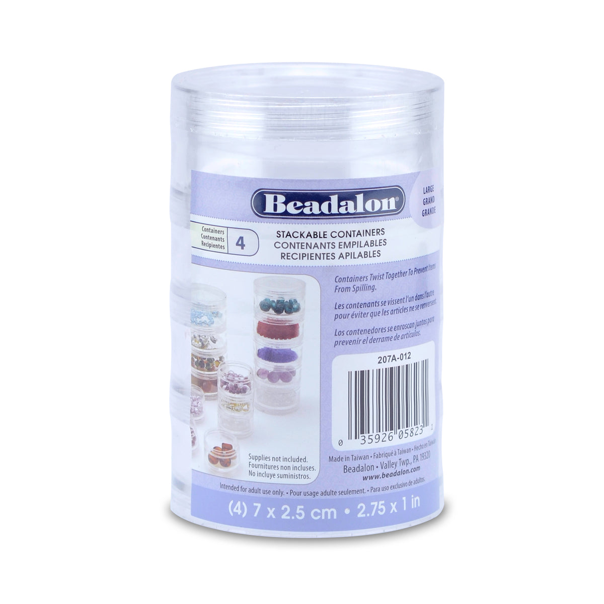 Stackable Bead Containers (4 Containers, 11 cubic inches) — The Bead Chest