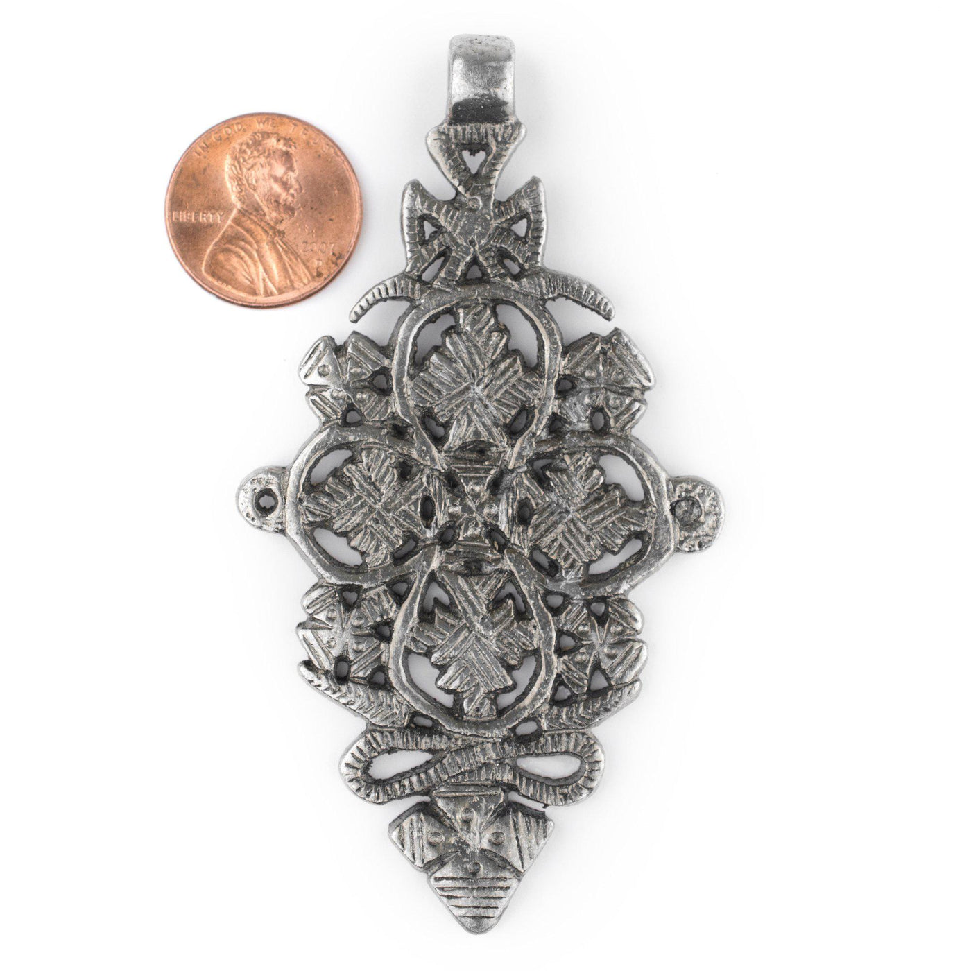 Adama Silver Coptic Cross Pendant (45x85mm) — The Bead Chest