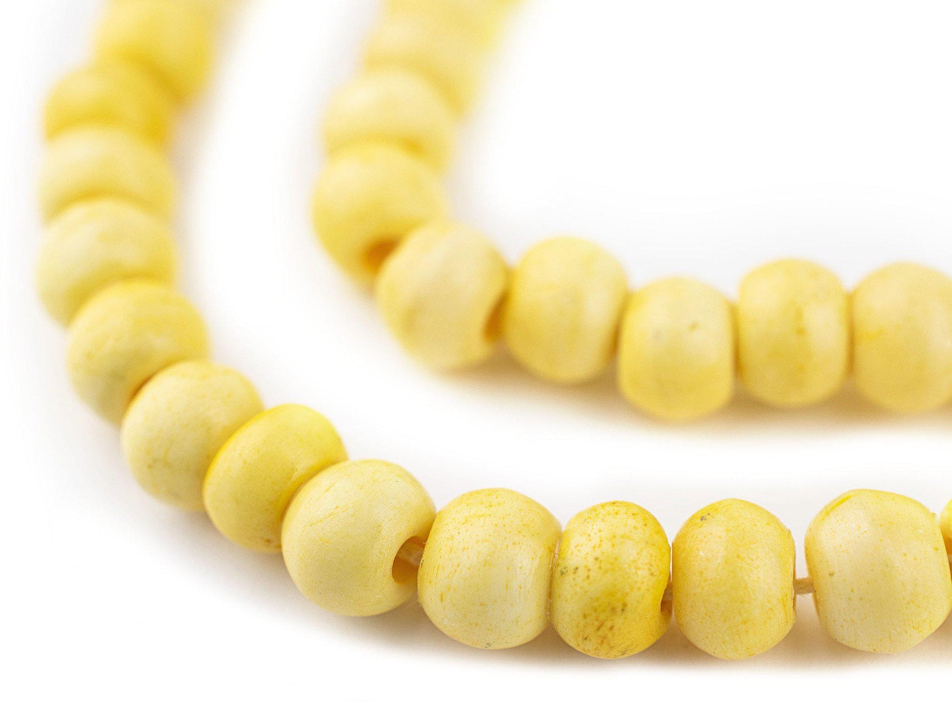 Yellow Rustic Bone Mala Beads (8mm) — The Bead Chest