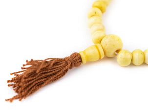 Yellow Rustic Bone Mala Beads (8mm) — The Bead Chest