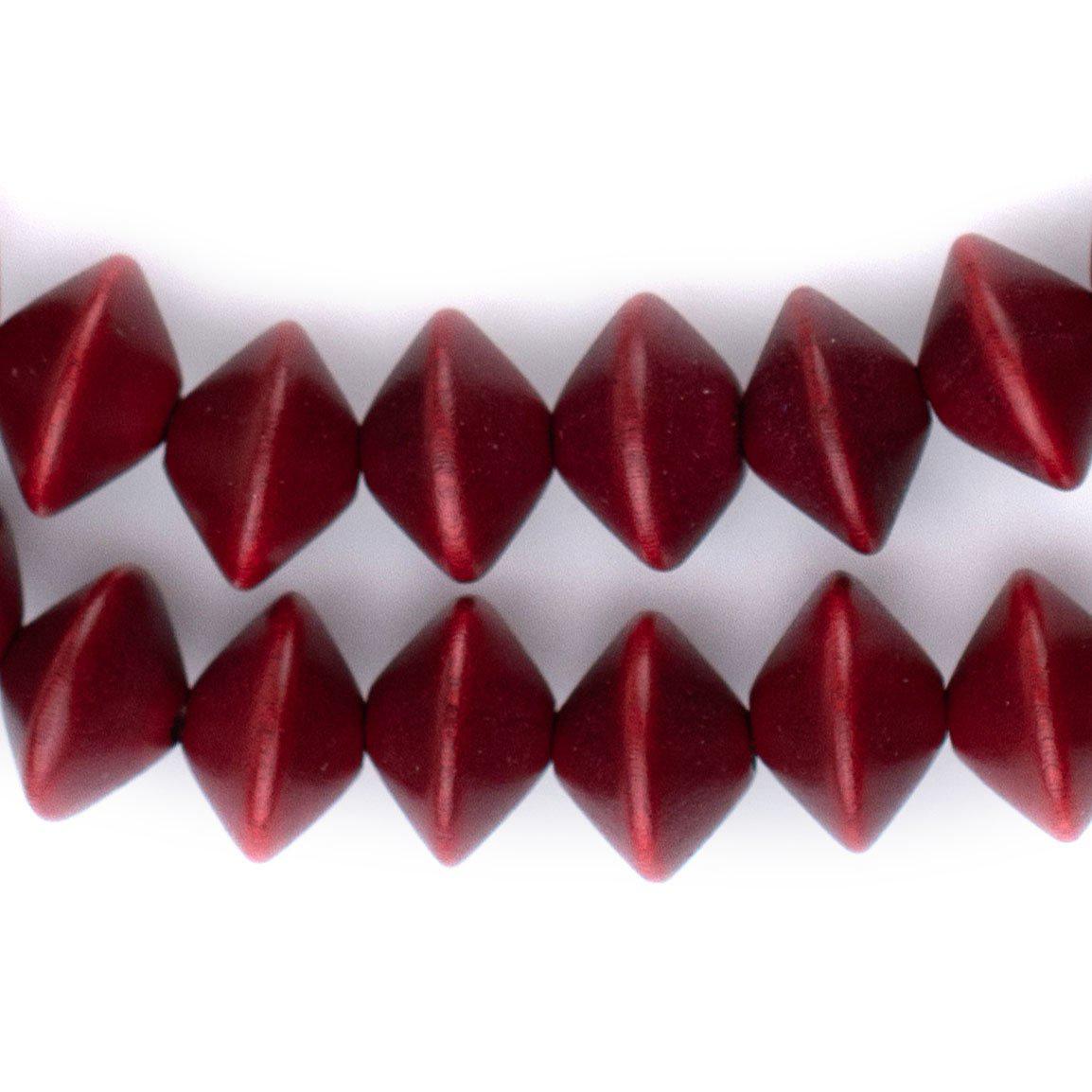 Red Bicone Natural Wood Beads (10x15mm) — The Bead Chest