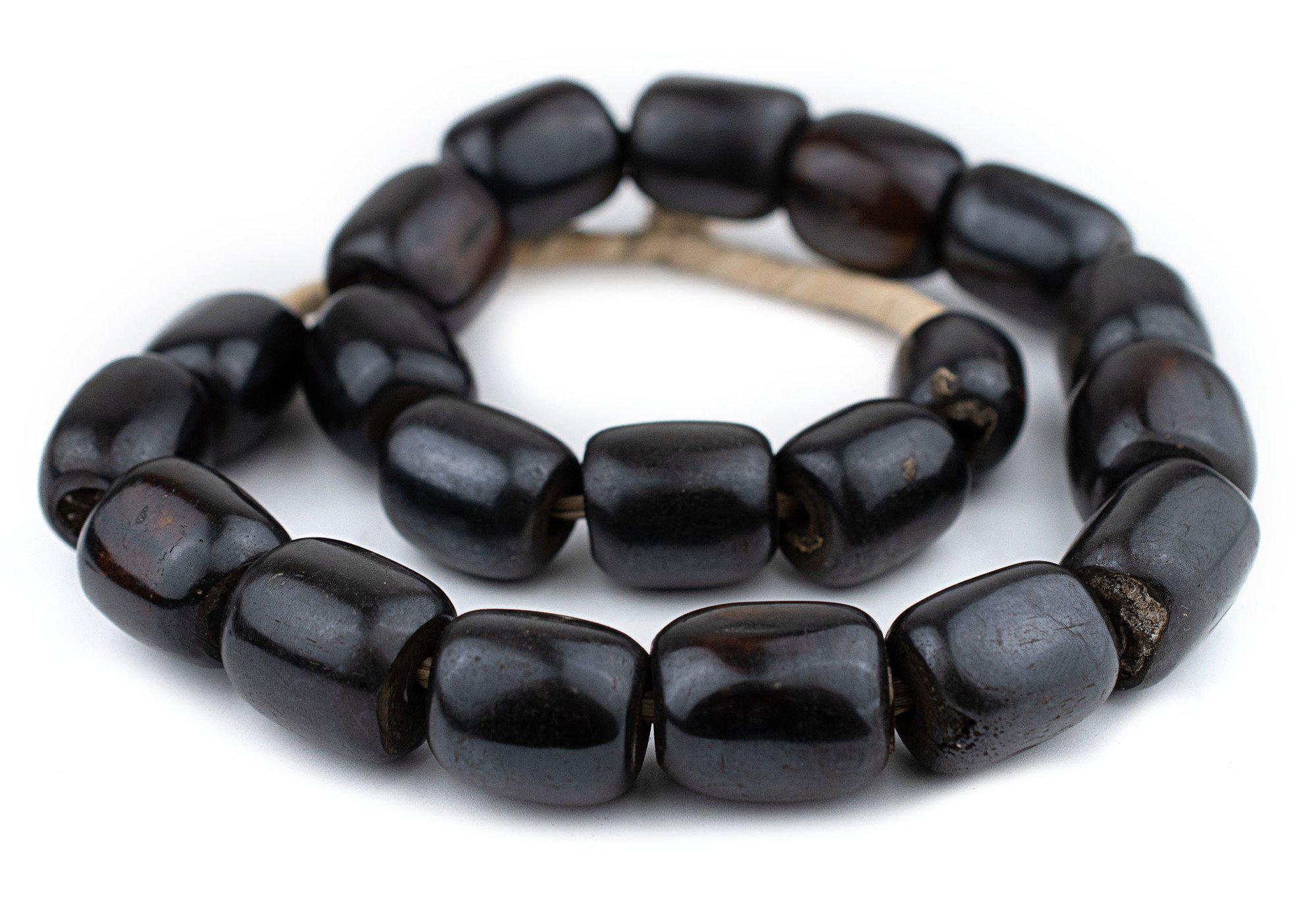 Black Batik Bone Beads (Barrel) — The Bead Chest