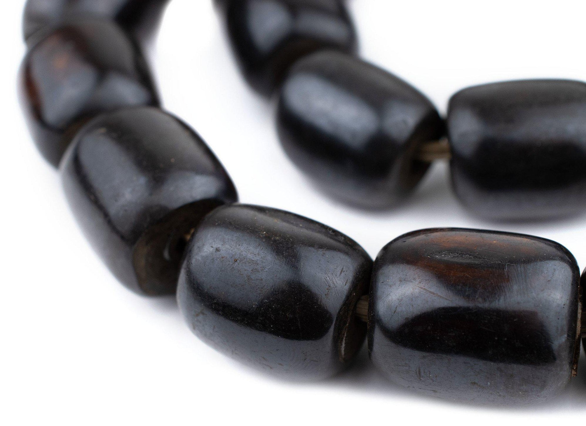 Black Batik Bone Beads (Barrel) — The Bead Chest
