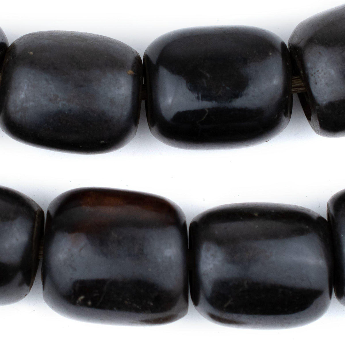 Black Batik Bone Beads (Barrel) — The Bead Chest