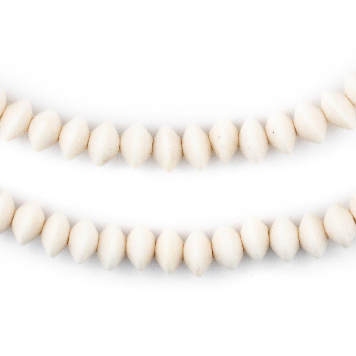 White Bicone Natural Wood Beads (5x8mm) — The Bead Chest