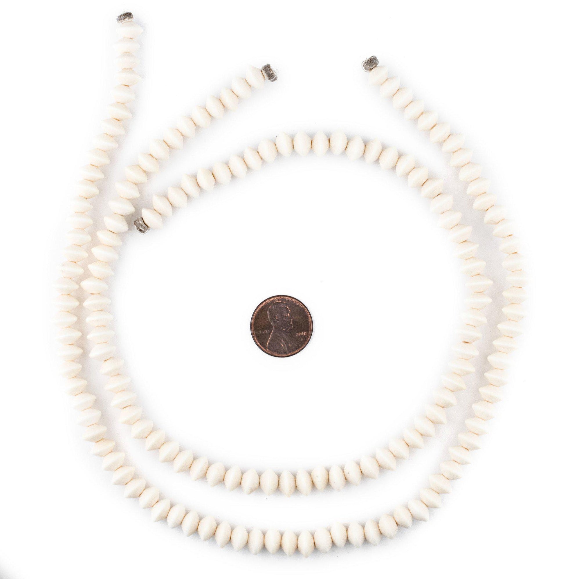 White Bicone Natural Wood Beads (5x8mm) — The Bead Chest