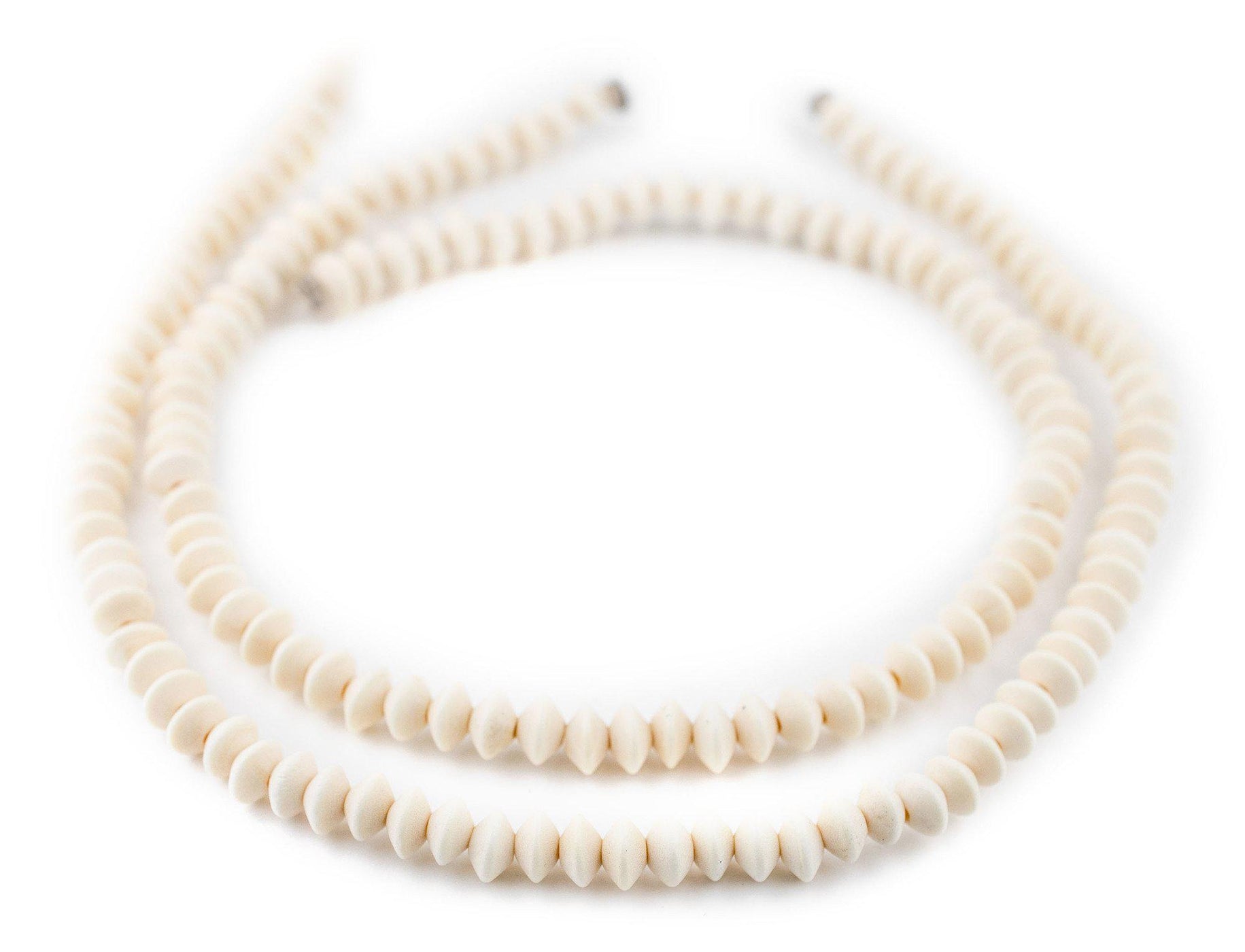 White Bicone Natural Wood Beads (5x8mm) — The Bead Chest
