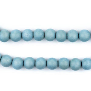 Light Blue Round Natural Wood Beads (8mm) — The Bead Chest
