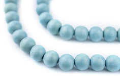 Light Blue Round Natural Wood Beads (8mm) — The Bead Chest