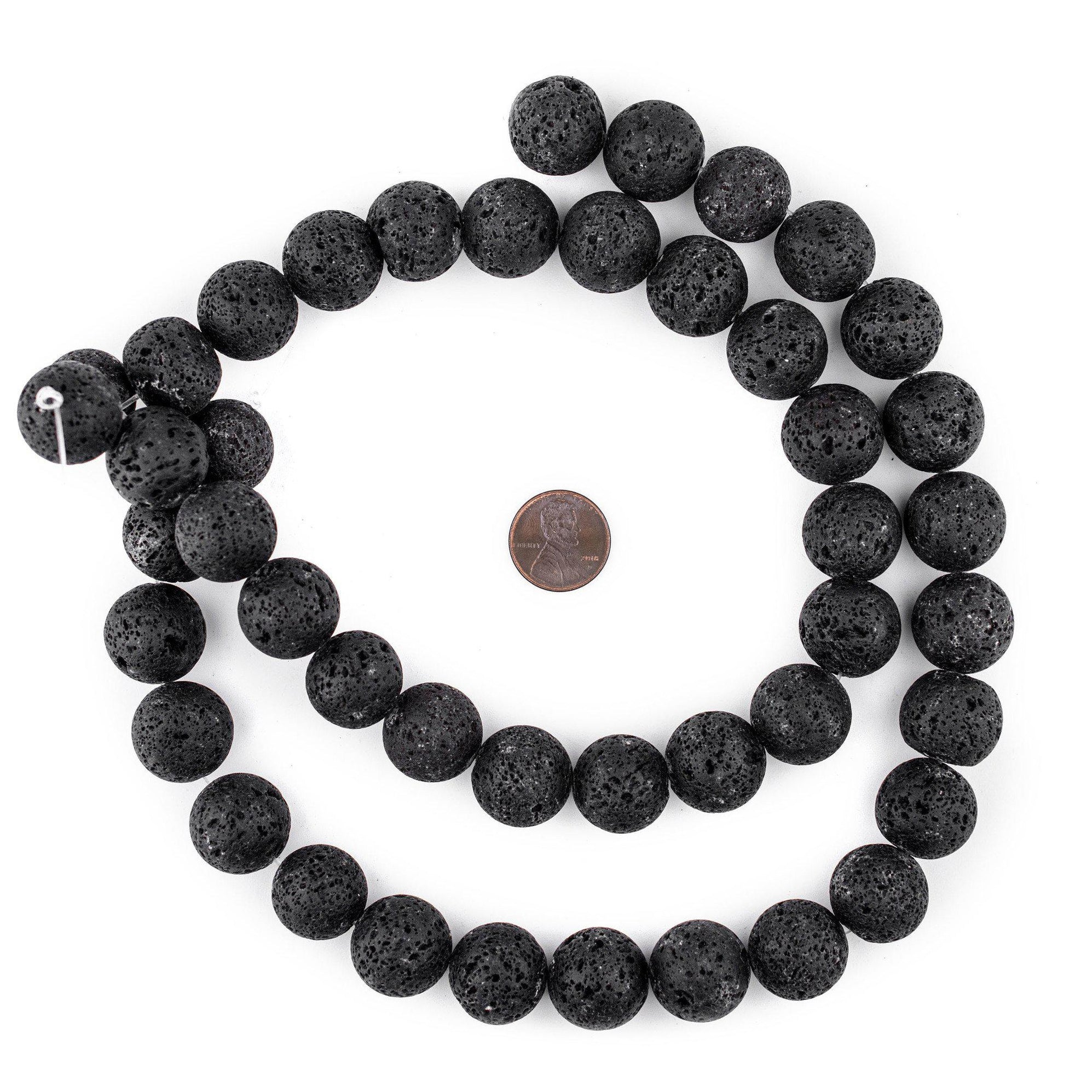 Black Volcanic Lava Beads (18mm) — The Bead Chest