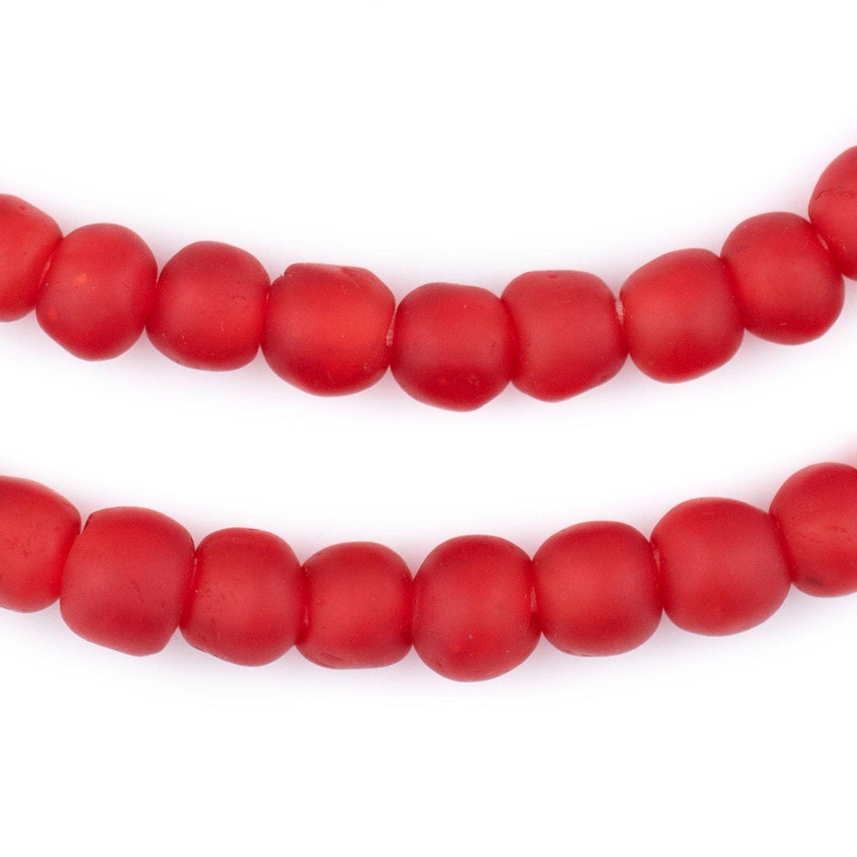 Bright Red Recycled Glass Beads (9mm) — The Bead Chest