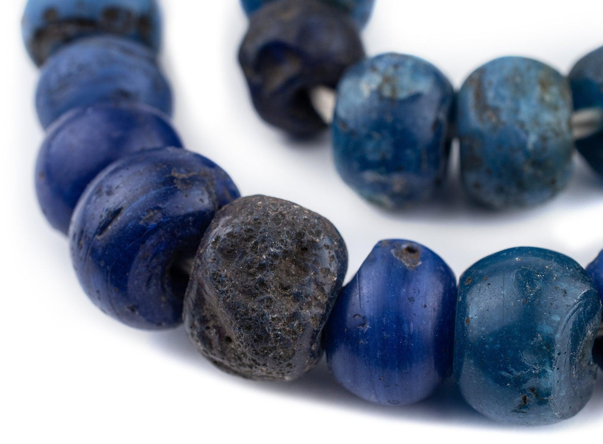 Antique Blue Glass Dutch Dogon Beads #7077 — The Bead Chest