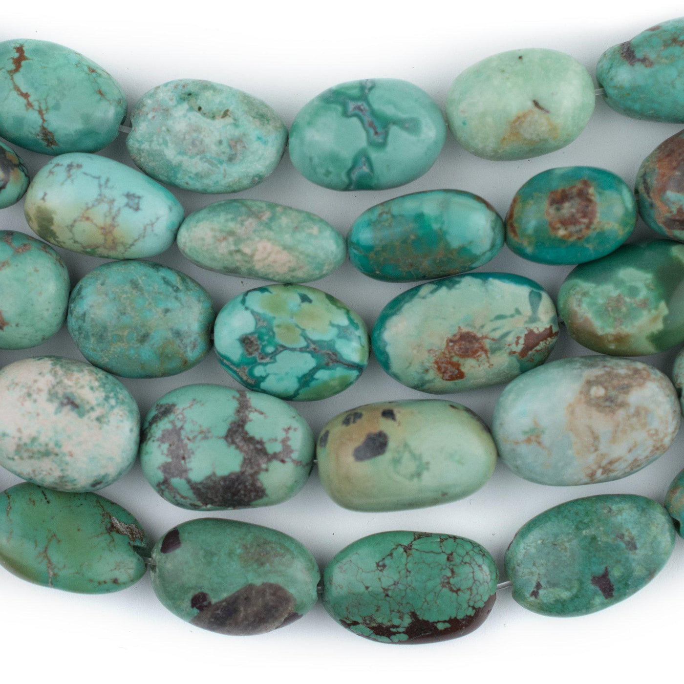Authentic Turquiose Stone Ovals (Large) — The Bead Chest