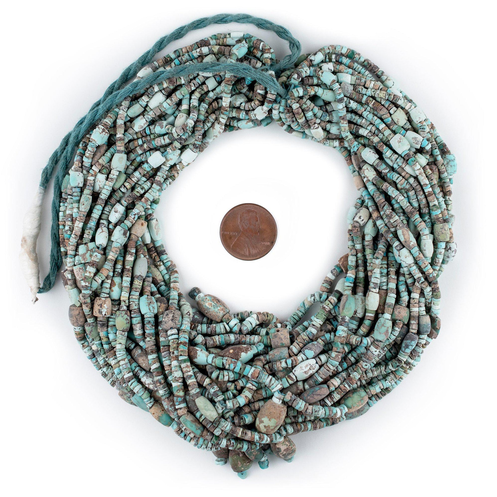 Middle Eastern Turquoise Beads, Single 14 Inch Strand — The Bead Chest