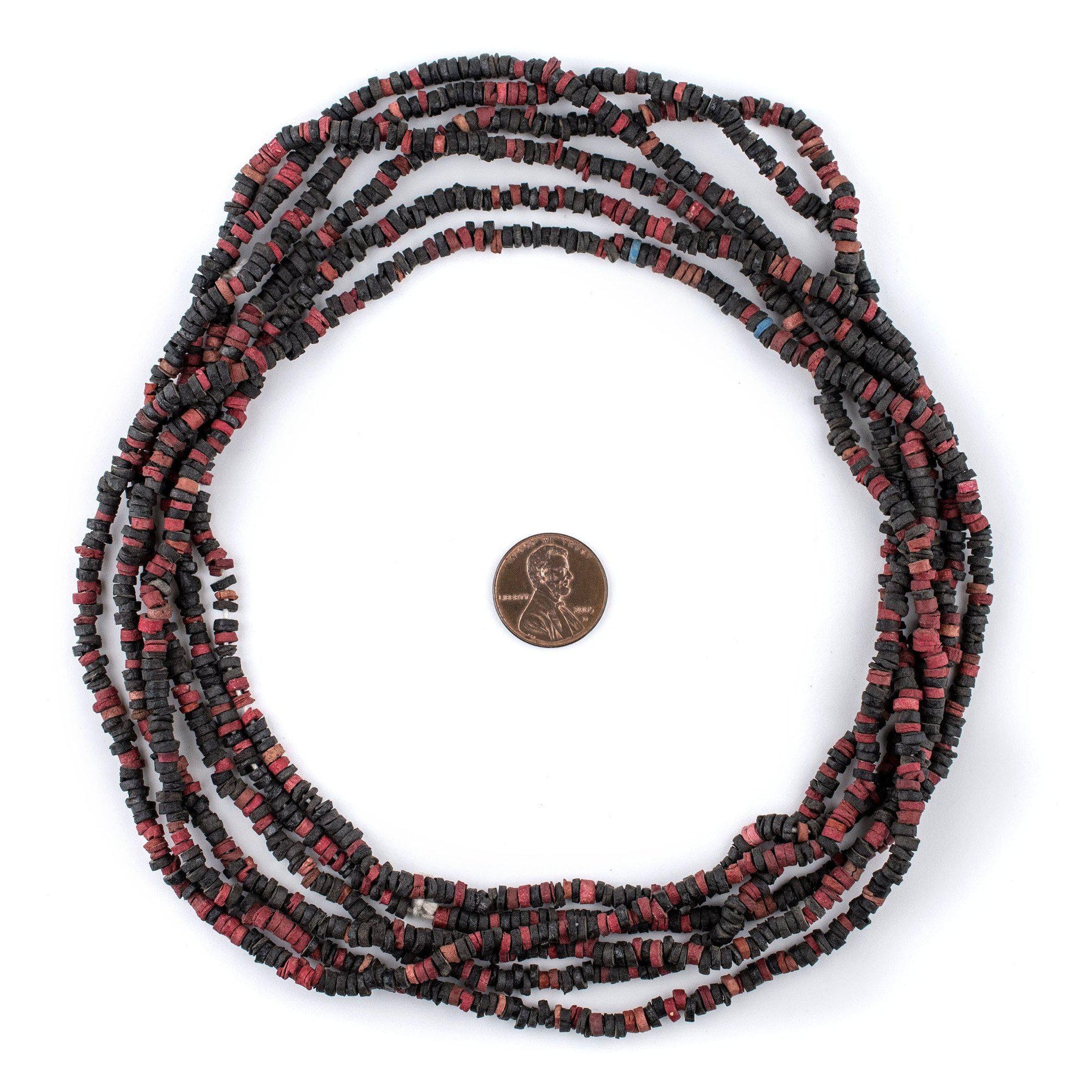 Crimson & Black Pharaonic Pottery Beads — The Bead Chest