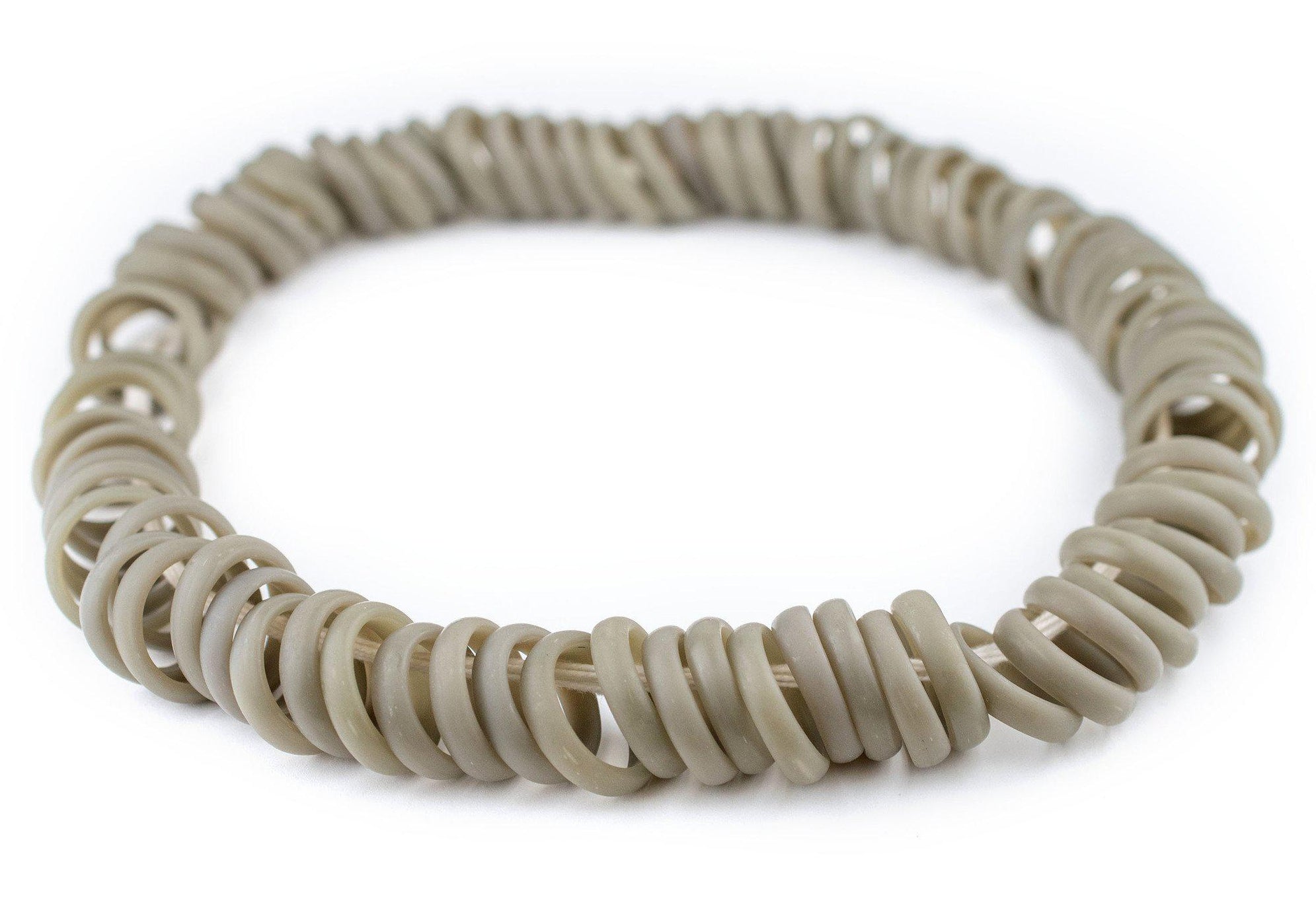 Groundhog Grey Annular Wound Dogon Beads (24mm) — The Bead Chest