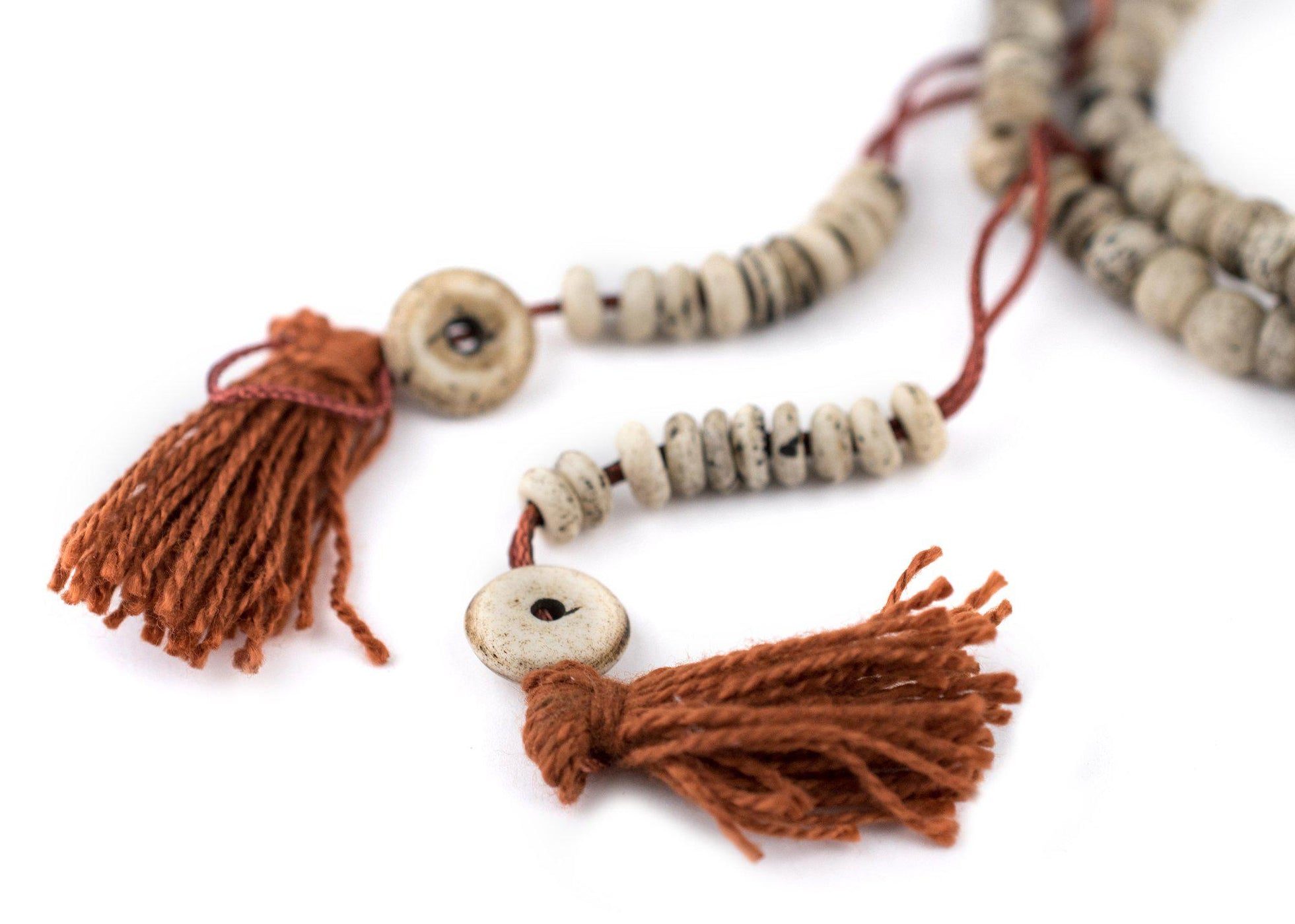 Round Grey Himalayan Bone Mala Beads (6mm) — The Bead Chest