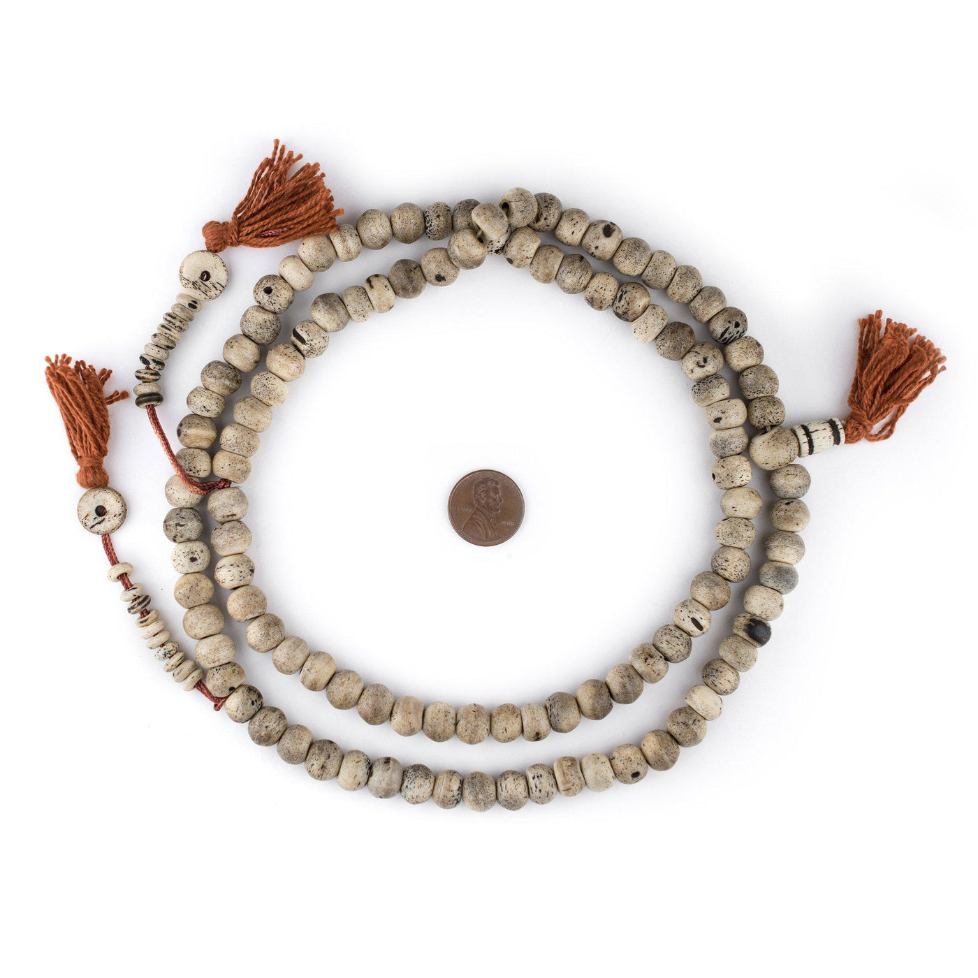 Round Grey Himalayan Bone Mala Beads (10mm) — The Bead Chest