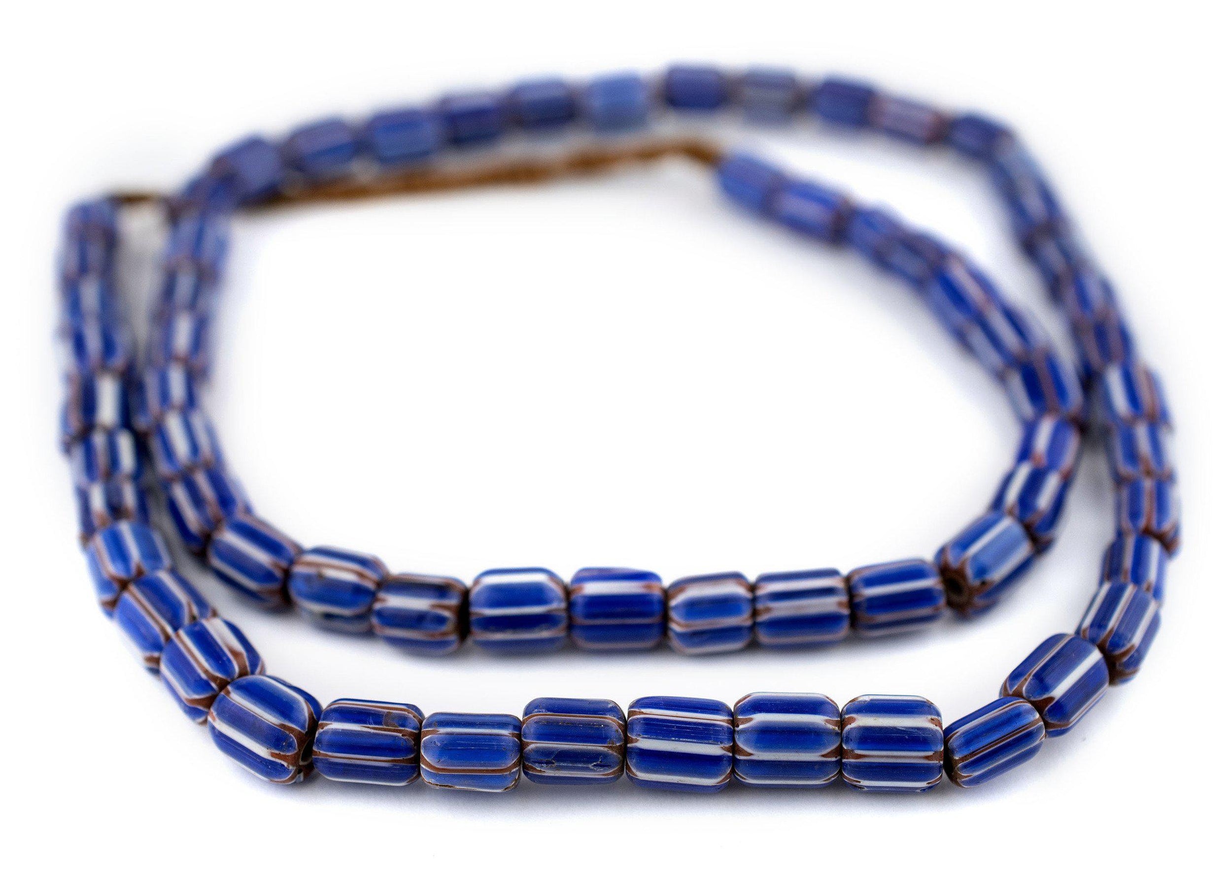 Small Blue Nepal Chevron Beads (10x8mm) — The Bead Chest