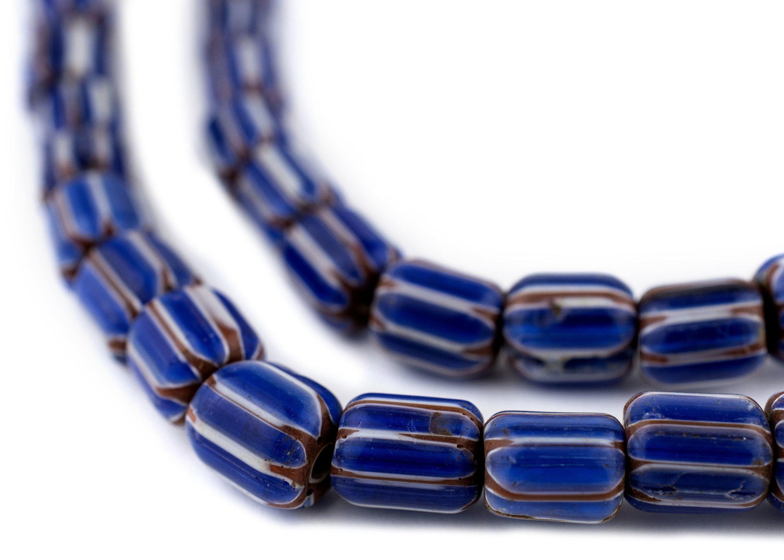 Small Blue Nepal Chevron Beads (10x8mm) — The Bead Chest