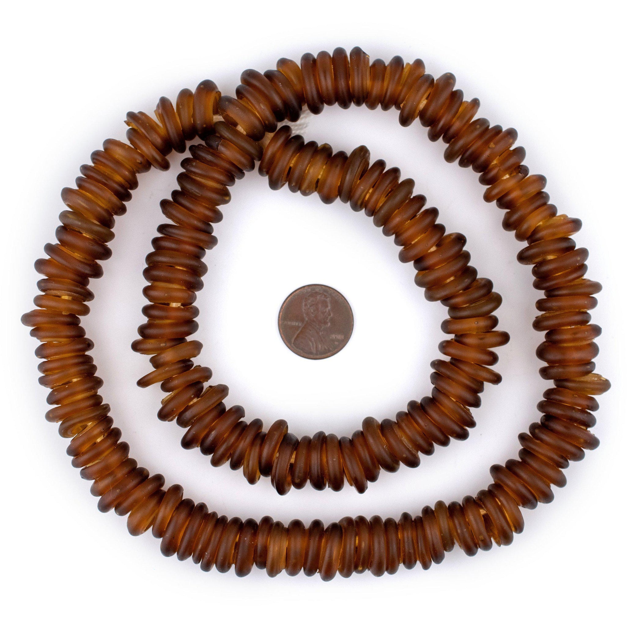 African Old Amber Annular Wound Dogan Trade Beads — The Bead Chest