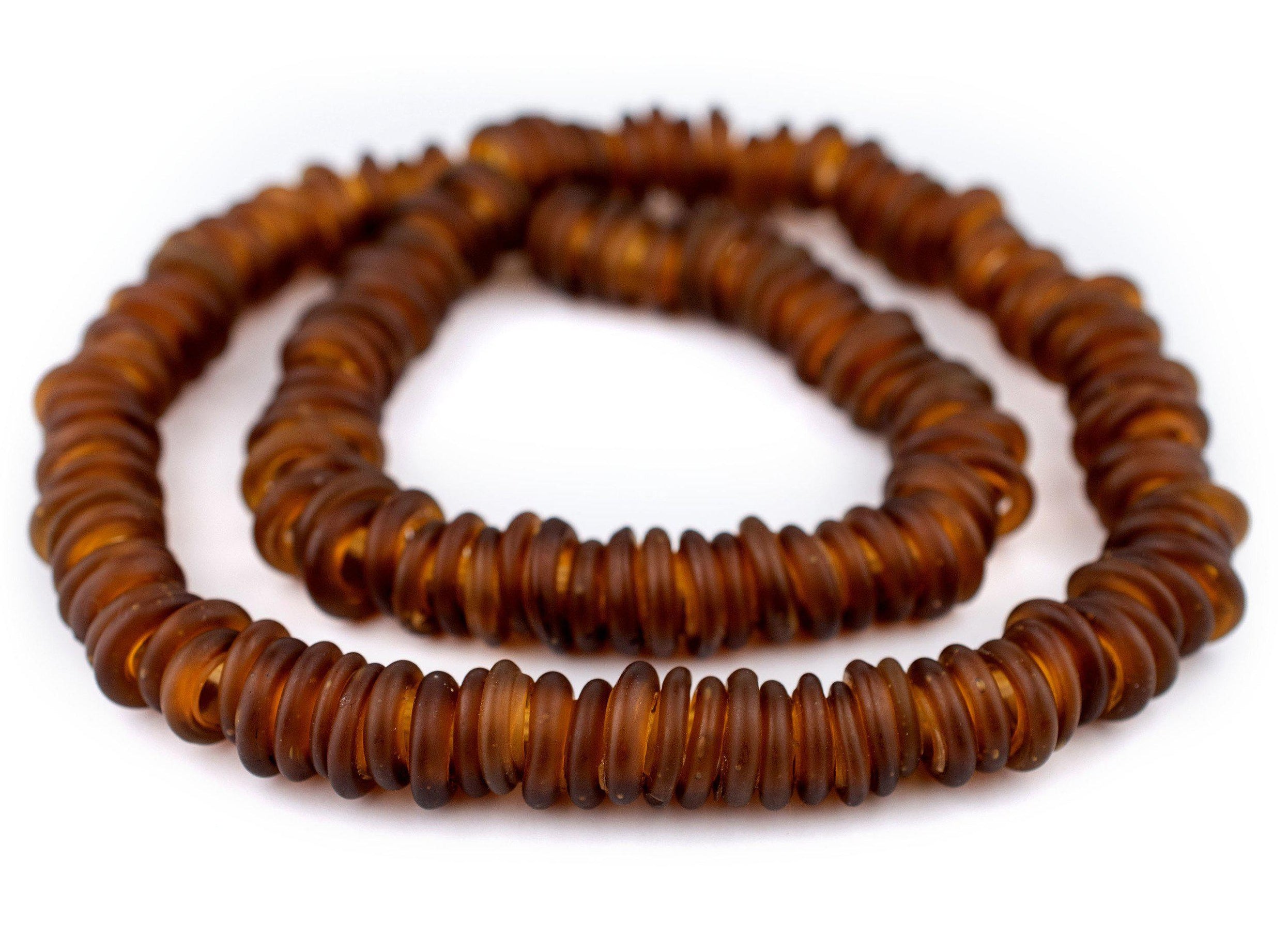 African Old Amber Annular Wound Dogan Trade Beads — The Bead Chest